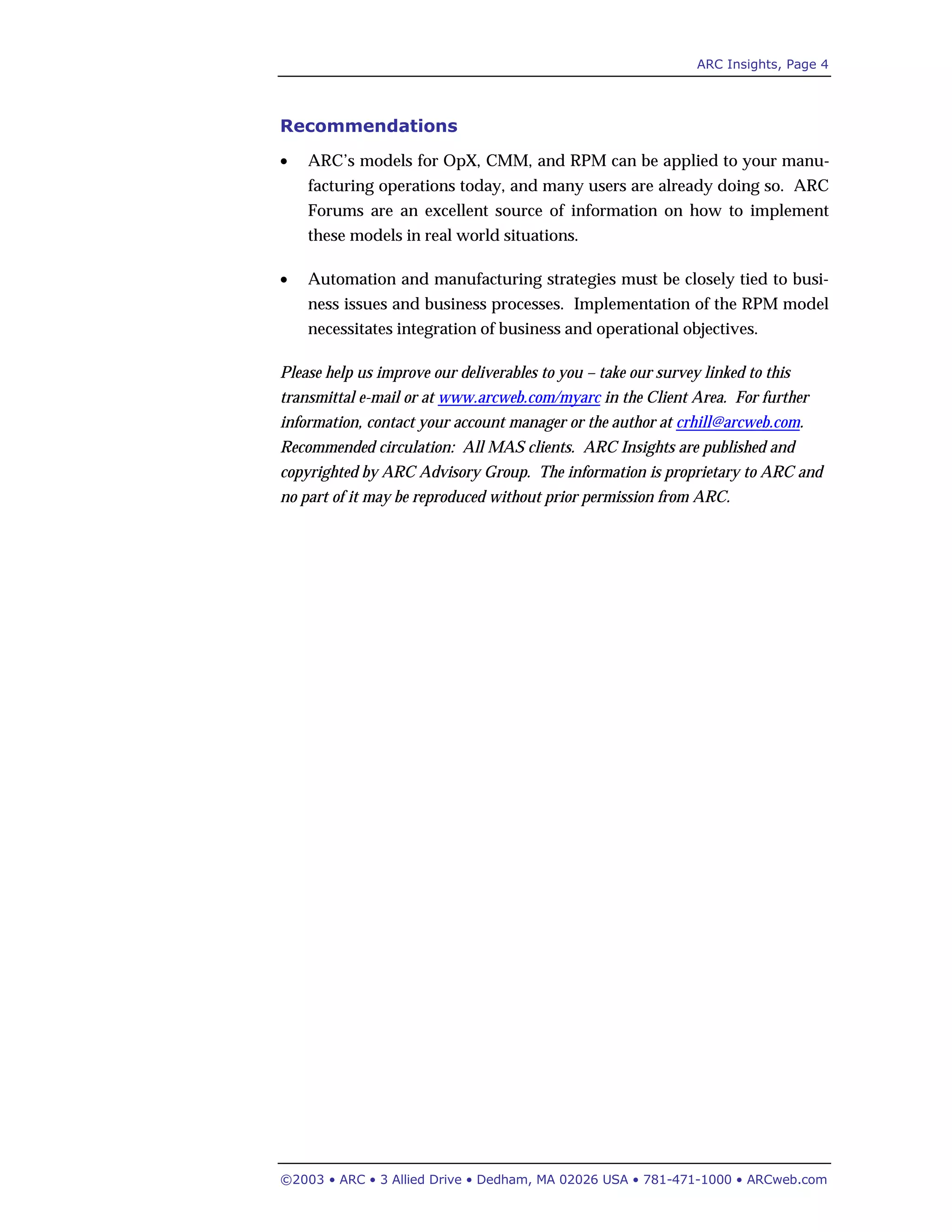 ARC Operational Excellence Forum in Orlando Highlights | PDF