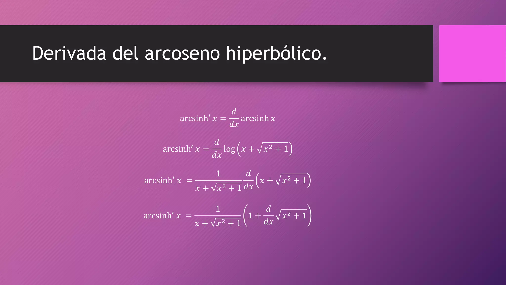 Arcoseno hiperbolico Derivada | PPTX