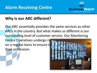 Introducing our Alarm Receiving Centre | PPTX