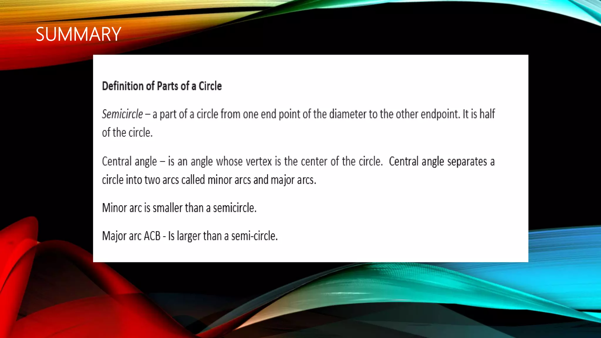 Arcs and Central Angles | PPTX