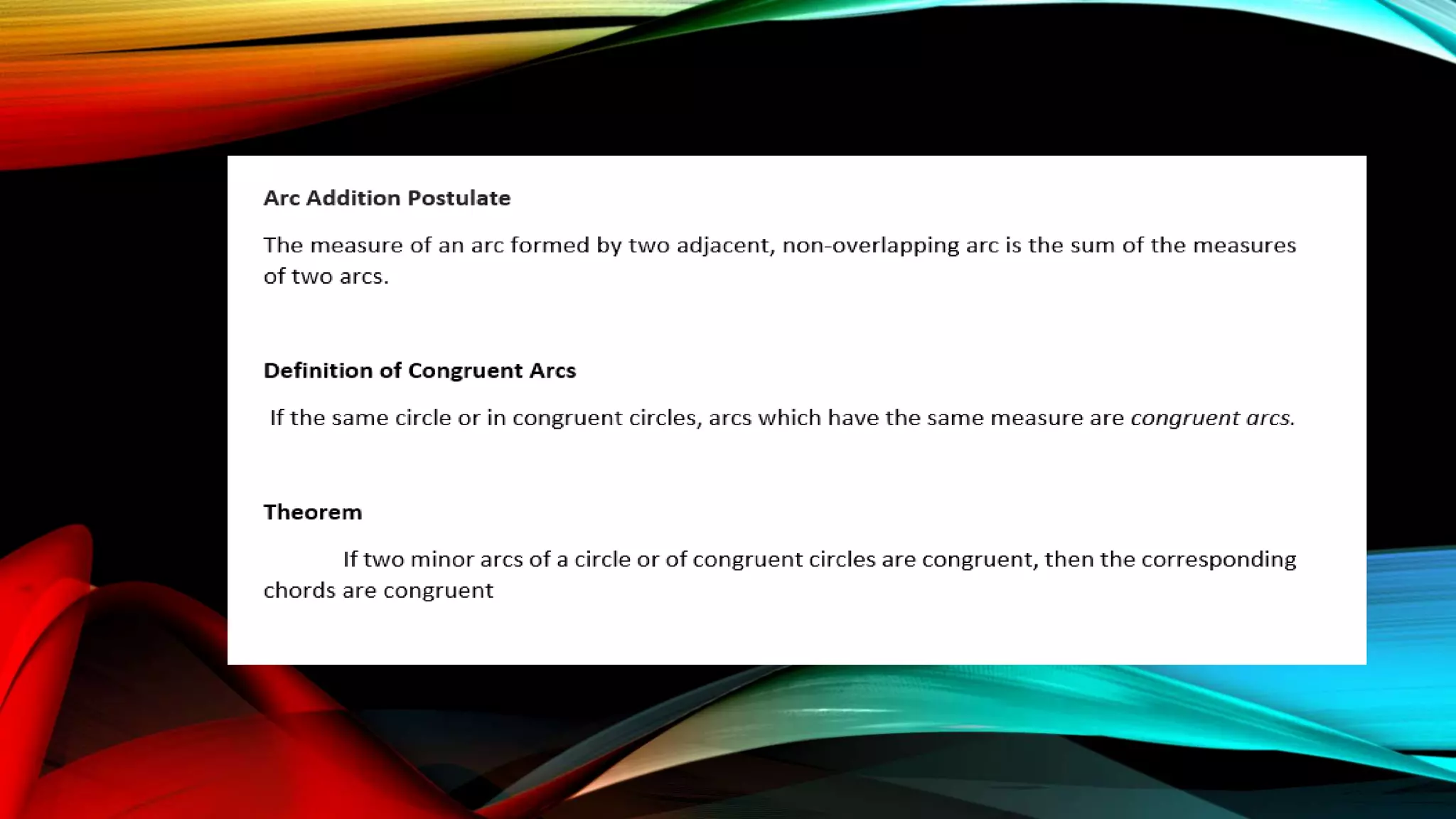Arcs and Central Angles | PPTX
