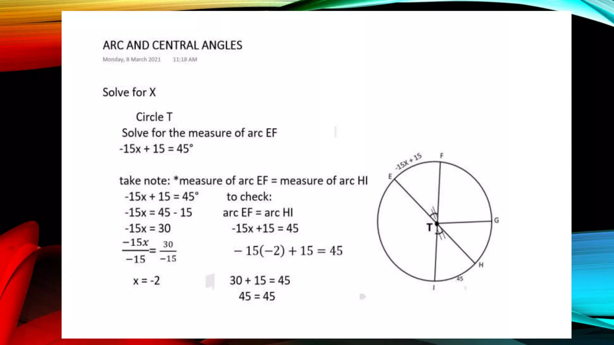 Arcs and Central Angles | PPTX