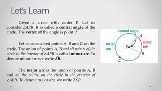 Arcs and angles of circles | PPTX