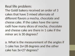 Arcs and Central Angles lesson for grade 10 | PPTX