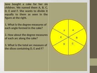 Arcs and Central Angles lesson for grade 10 | PPTX