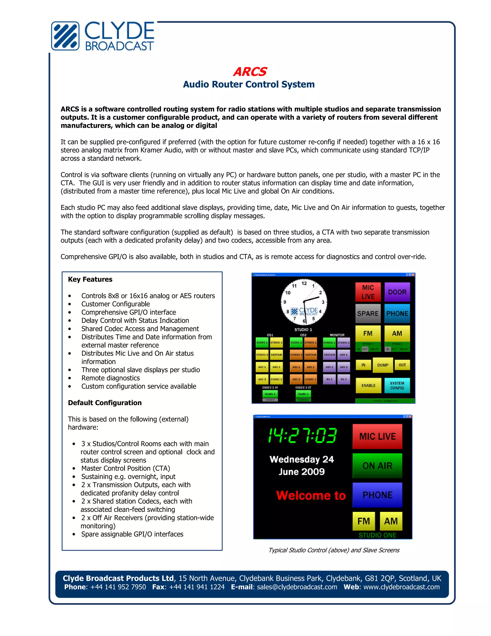 Clyde Broadcast (Arcs brochure v2) | PDF