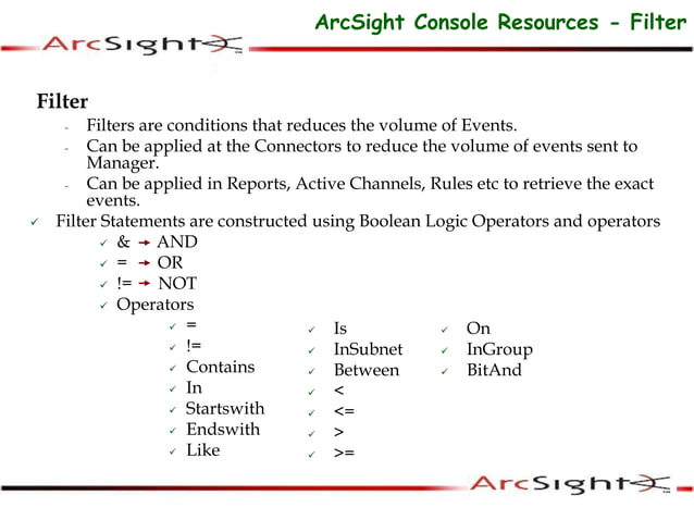 ArcSight Basics.ppt | Operating Systems | Computer Software and Applications