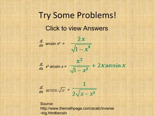 Arcsin, Arccos, Arctan | PPT