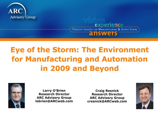 ARC’s Larry O’Brien and Craig Resnick’s Business Environment & Trends ...