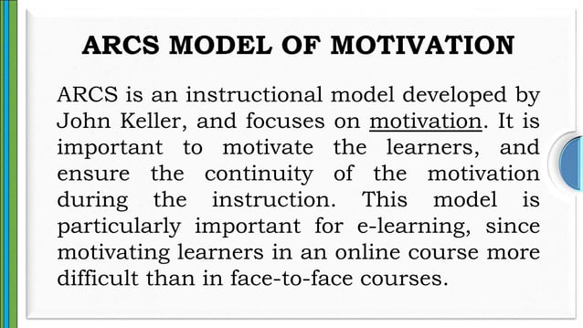 ARCS MODEL | PPTX | Education industry | Industries