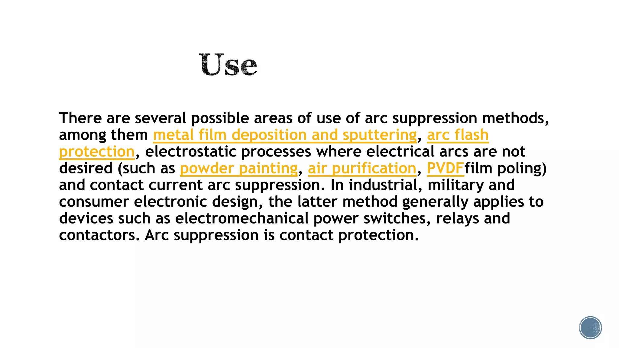 Arc suppression | PPTX