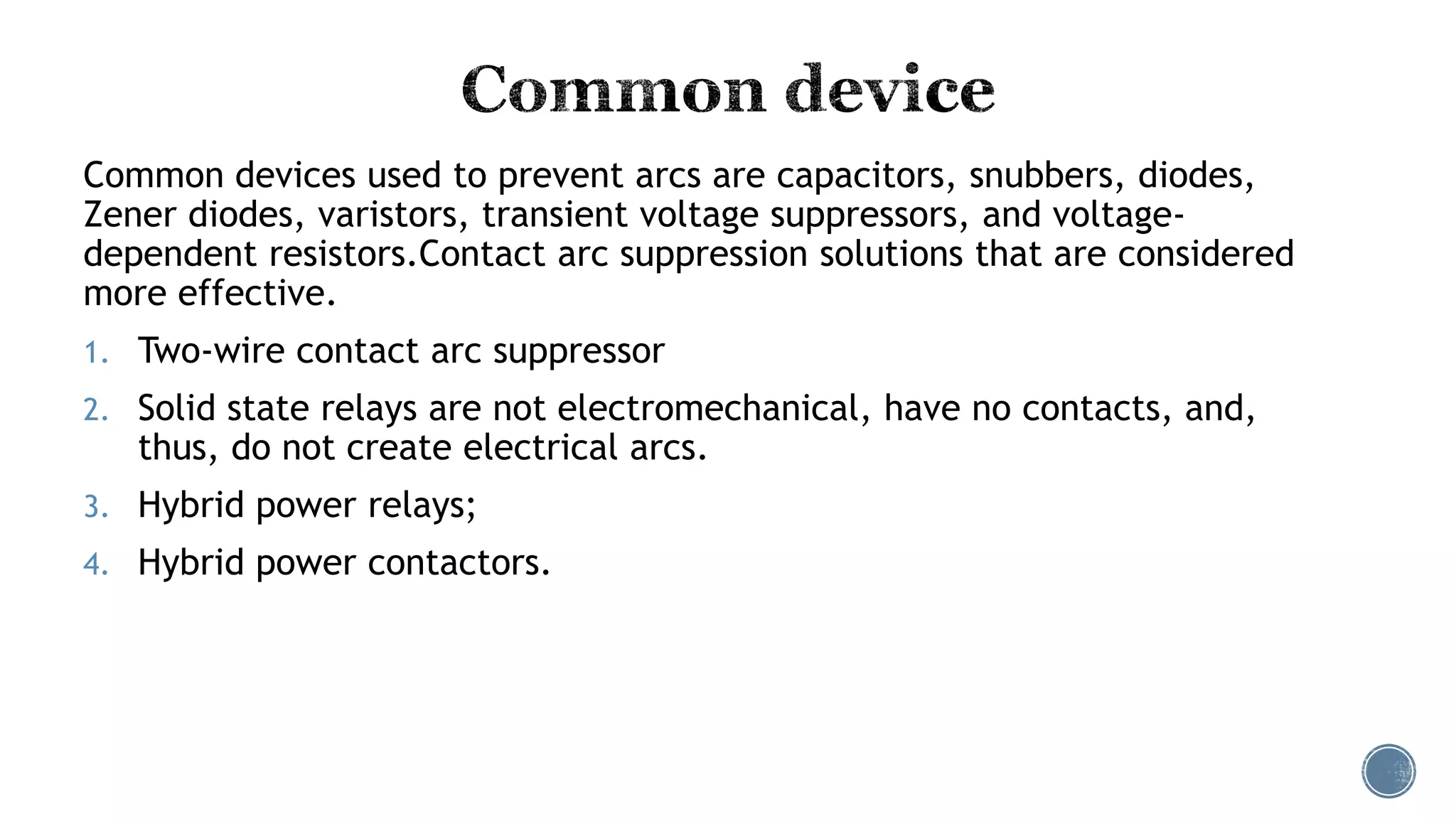 Arc suppression | PPTX