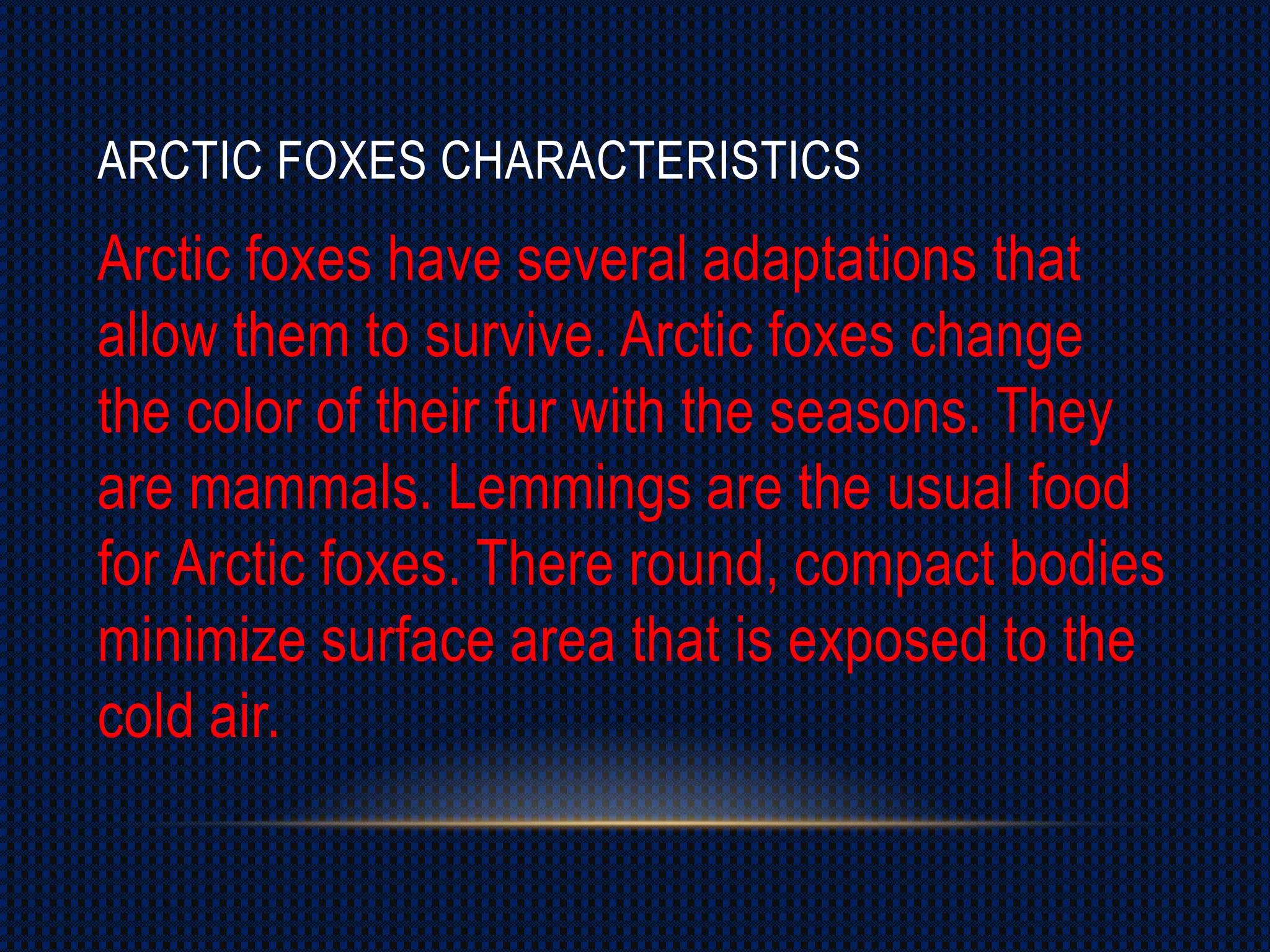 Arctic foxes | PPTX