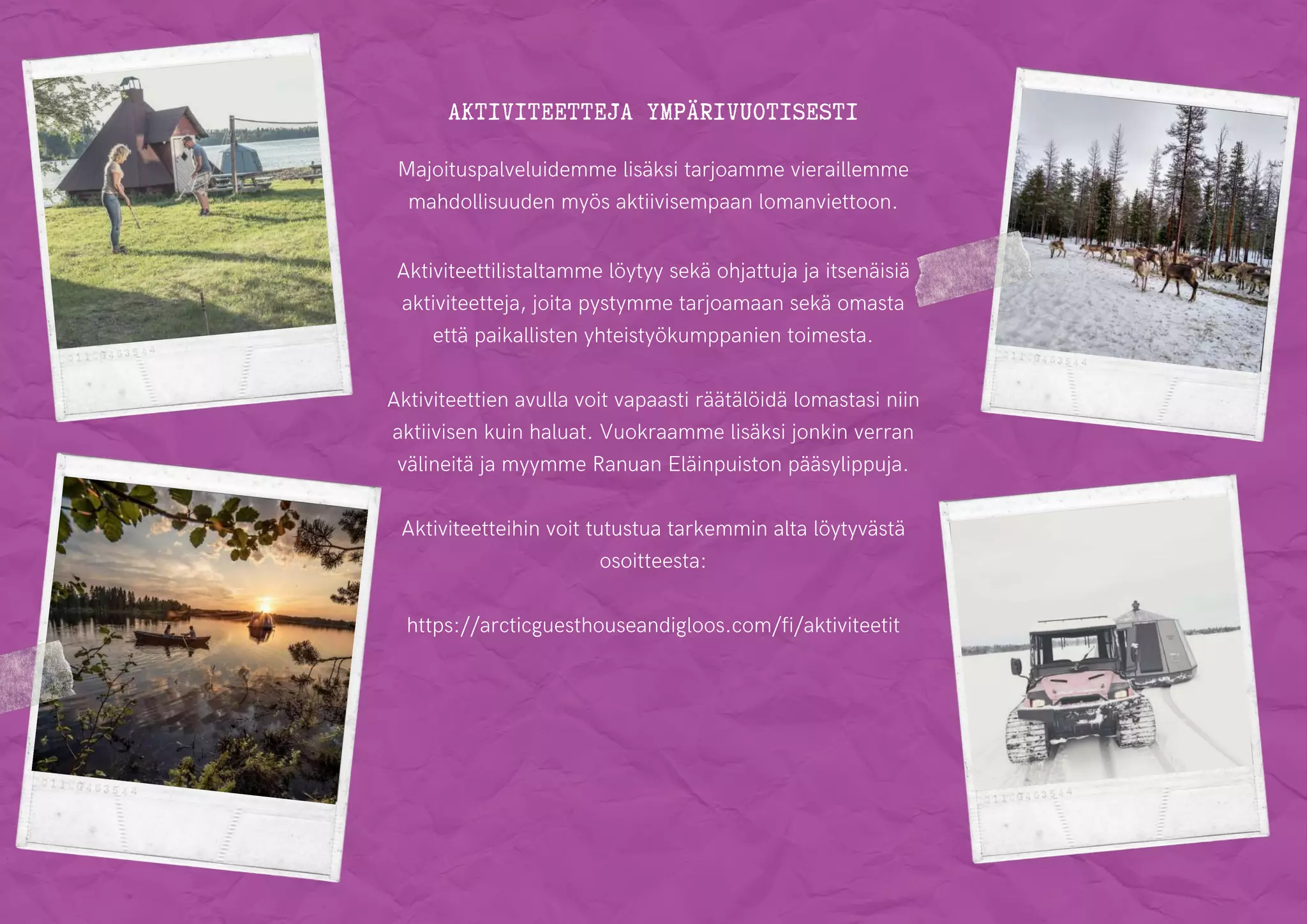 Arctic guesthouse & igloos suomenkielinen esite | PDF
