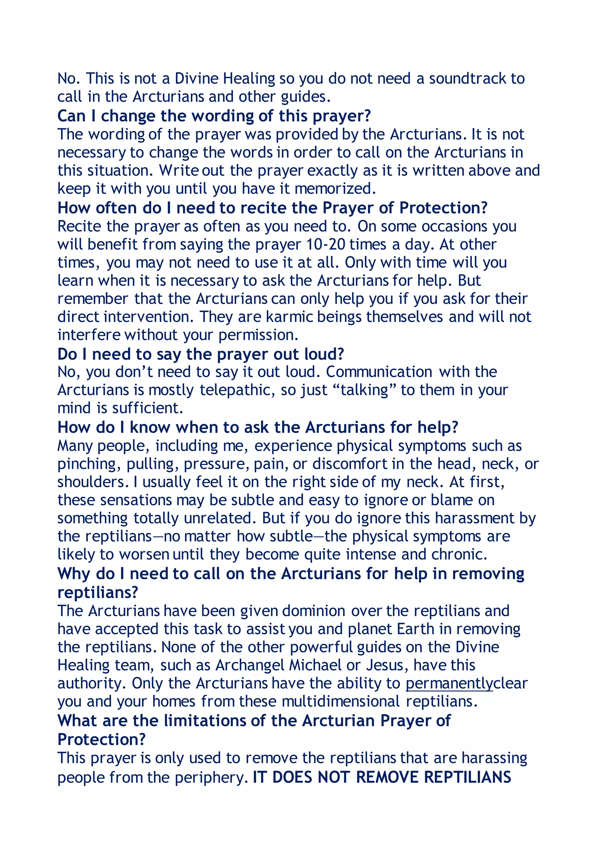 Arcturian - Prayer of protection | DOCX