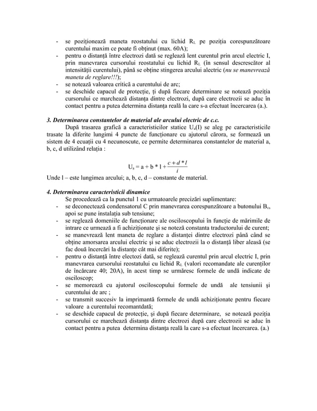 Arcul electric de curent continuu | DOC