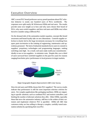 Arc user survey plc supplier preferences | PDF