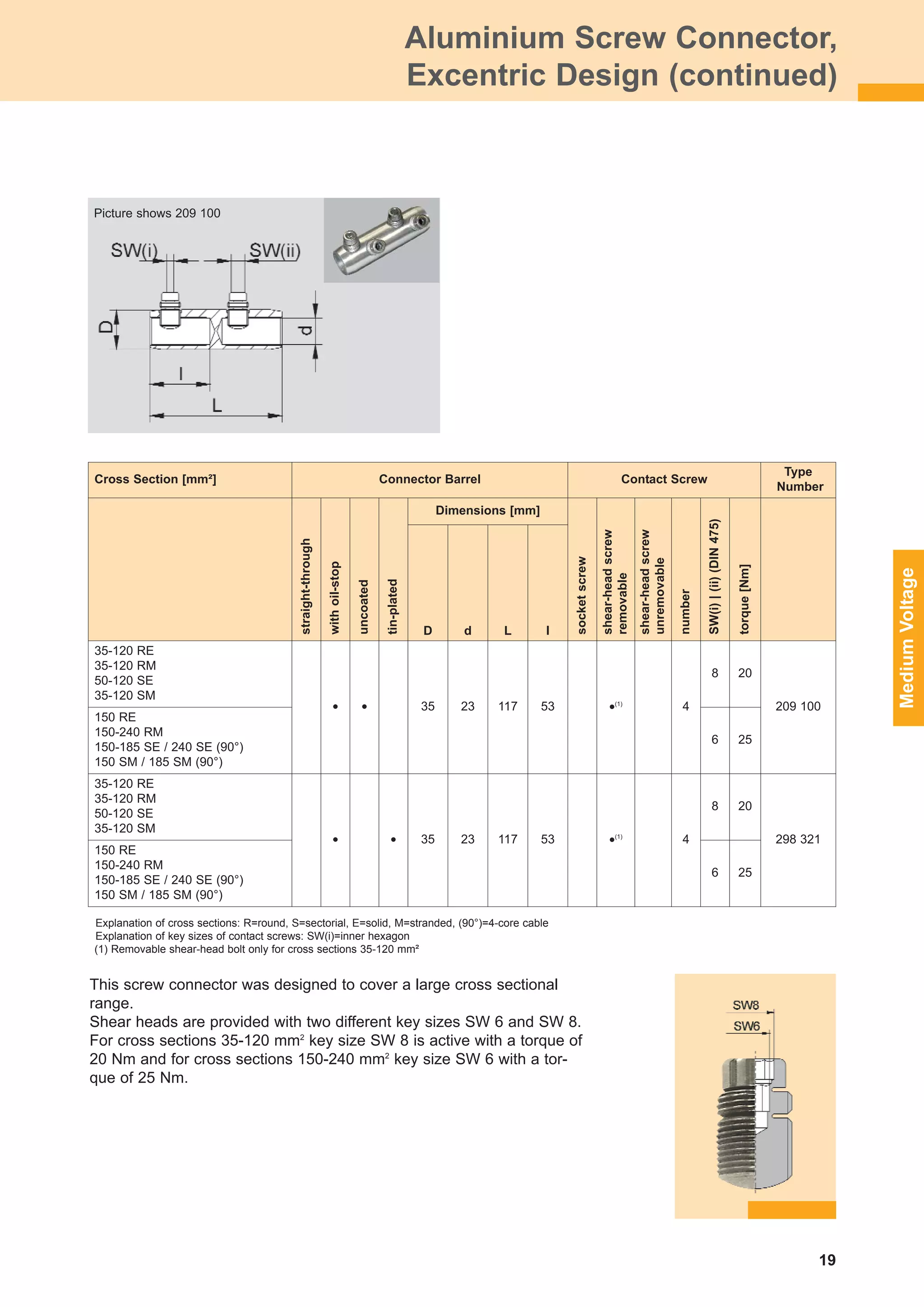 Arcus LV HV Cable Screw Connectors & Lugs | PDF