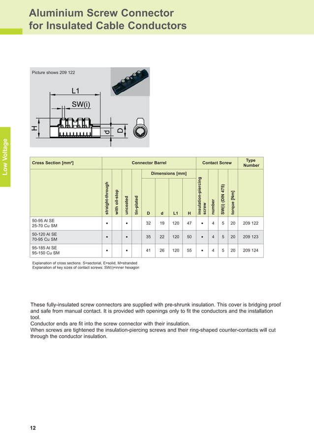 Arcus LV HV Cable Screw Connectors & Lugs | PDF
