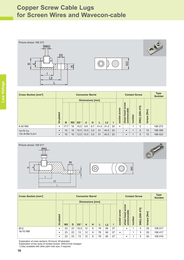 Arcus LV HV Cable Screw Connectors & Lugs | PDF