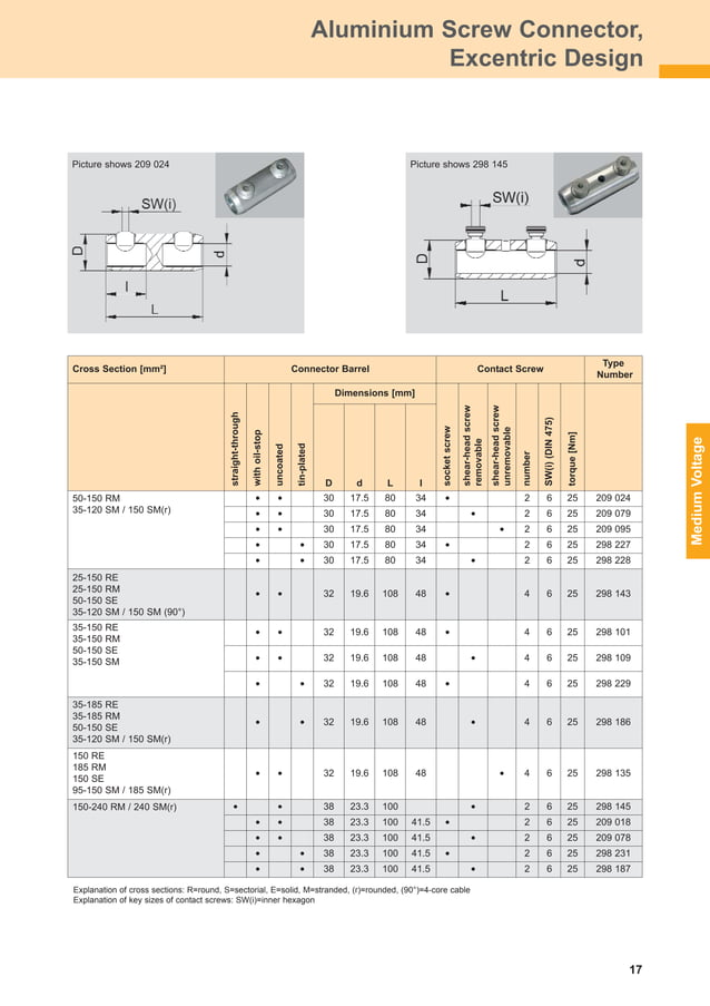 Arcus LV HV Cable Screw Connectors & Lugs | PDF
