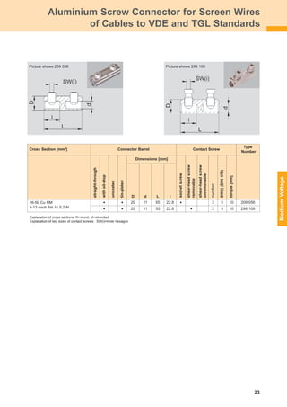 Arcus LV HV Cable Screw Connectors & Lugs | PDF
