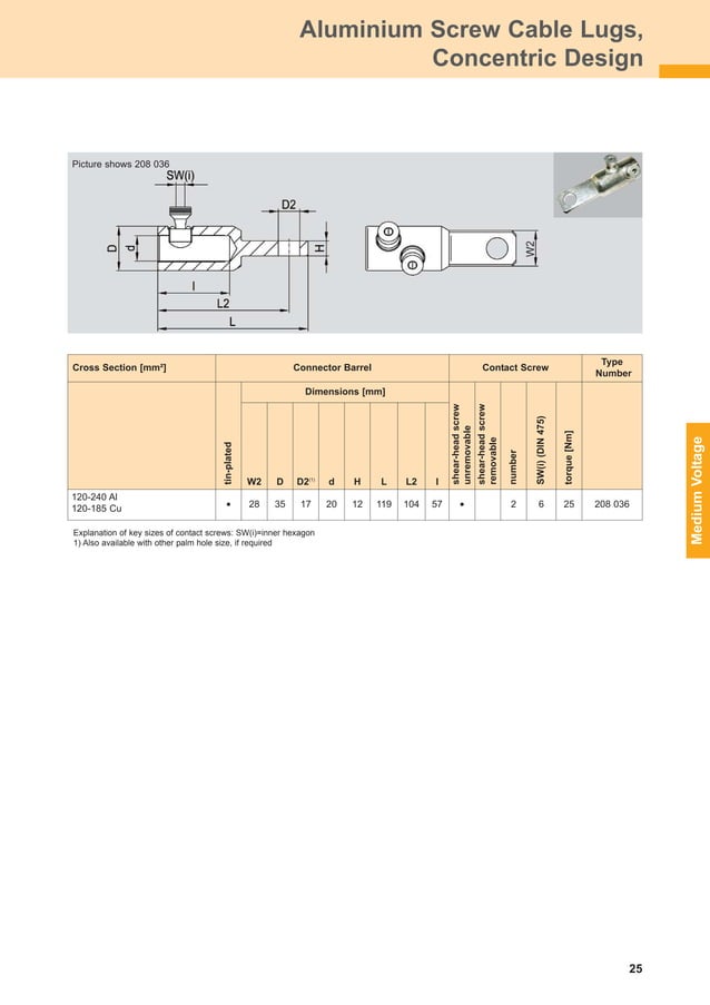 Arcus LV HV Cable Screw Connectors & Lugs | PDF