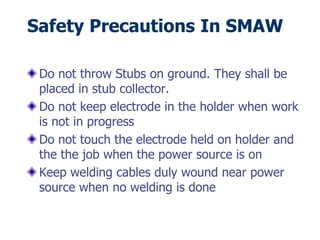 stick welding is a manual arc welding process that uses a consumable ...
