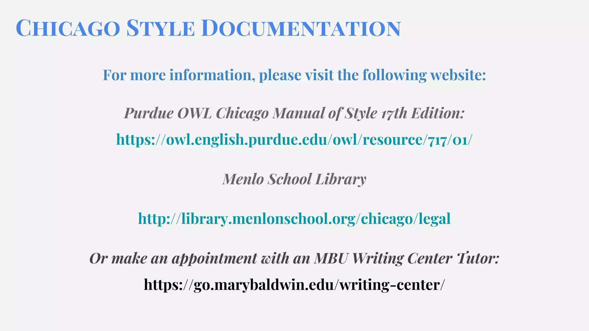 Chicago Style Documentation | PPTX
