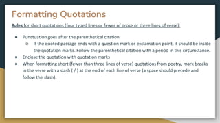 MLA Formatting and Documentation | PPTX