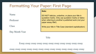 MLA Formatting and Documentation | PPTX | Poetry | Books and Literature