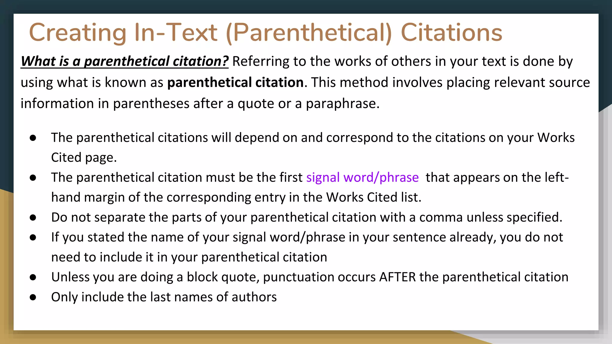 MLA Formatting and Documentation | PPTX
