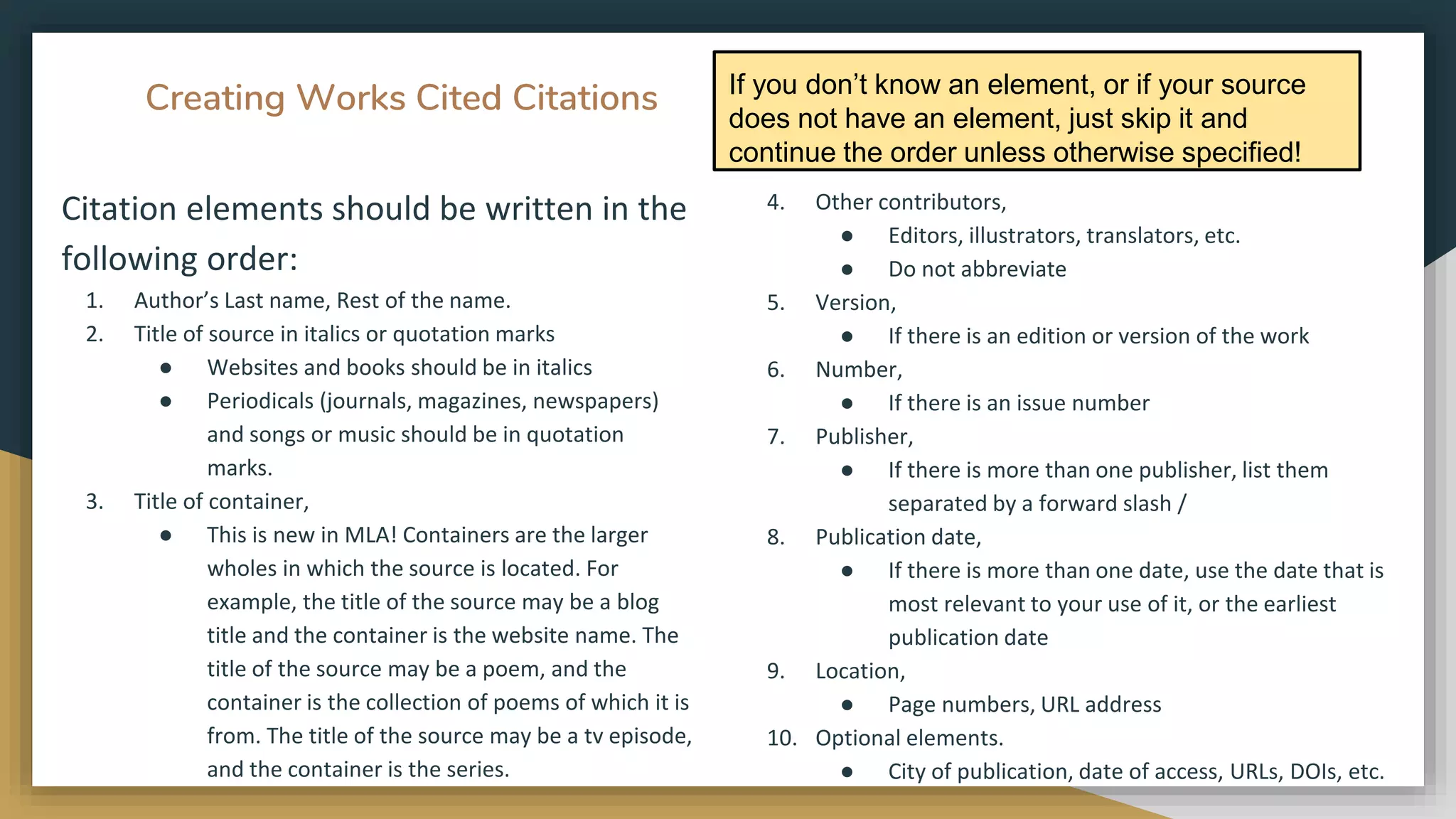 MLA Formatting and Documentation | PPTX