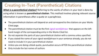 MLA Formatting and Documentation | PPTX
