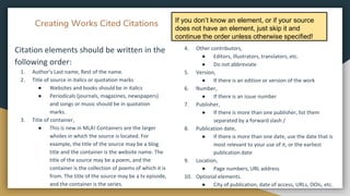 MLA Formatting and Documentation | PPTX