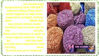 ACRYLIC FIBER - Synthetic Fibers and Plastics Class VIII - Biology CBSE ...