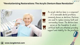 Arcylic denture base | PPTX
