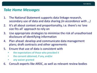 Data management in NHMRC's revised National Statement on Ethical ...