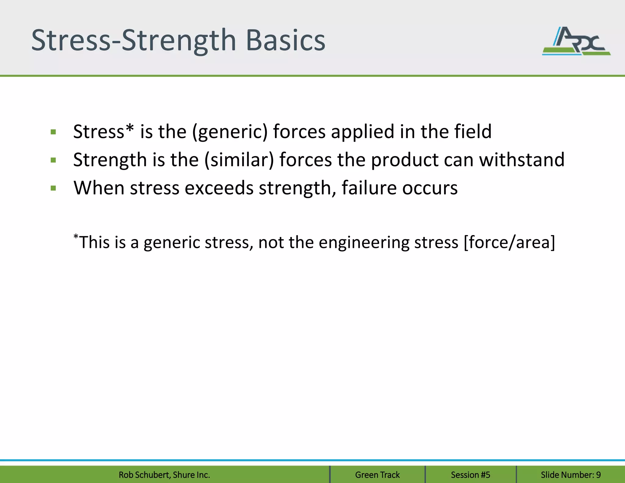 Practical Use of Stress-Strength Models to develop Specifications | PPTX