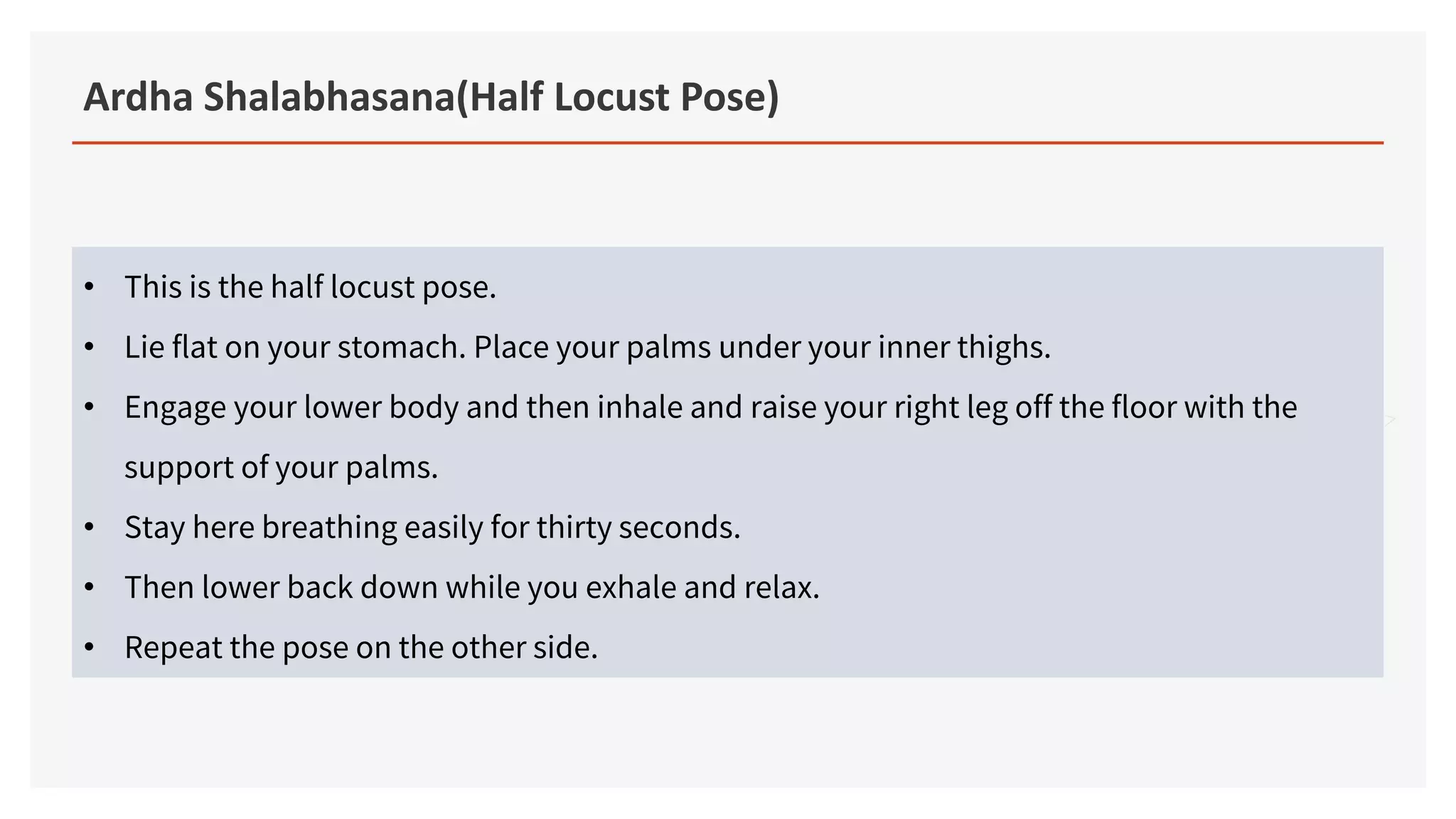 Ardha shalabhasana(half locust pose) | PPT