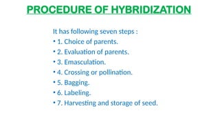 Species & racial hybridization and its applications | PPTX