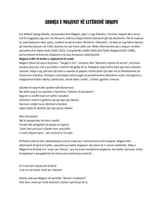 Ardhja e migjenit në letërsinë shqipe | PDF