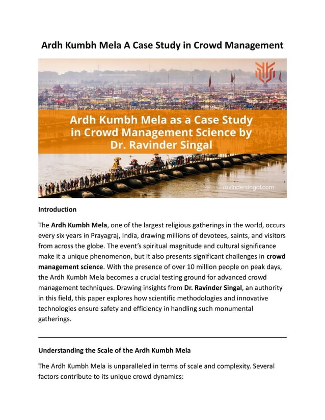 Ardh Kumbh Mela A Case Study in Crowd Management | PDF