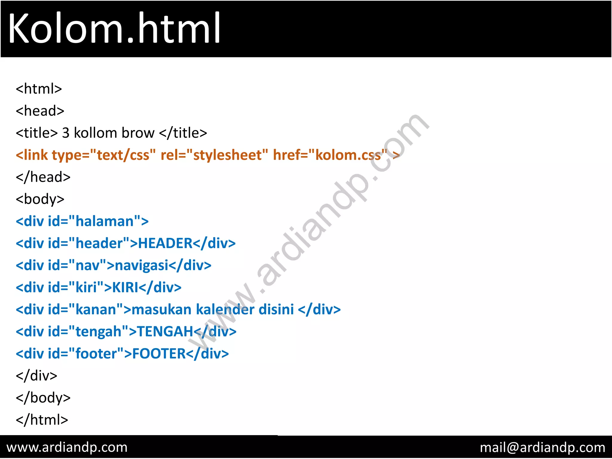 Ardian css-01-pengenalan-css-september-2015 | PPT