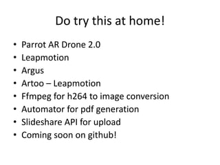 Slideshare Hackday - Drone + Leapmotion Description | PPT