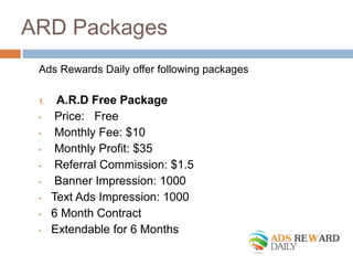 Ads Reward Daily Slide Show | PPT