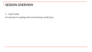 Drafting of Audit Report style guide of CAG | PPTX