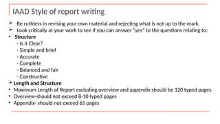 Drafting of Audit Report style guide of CAG | PPTX