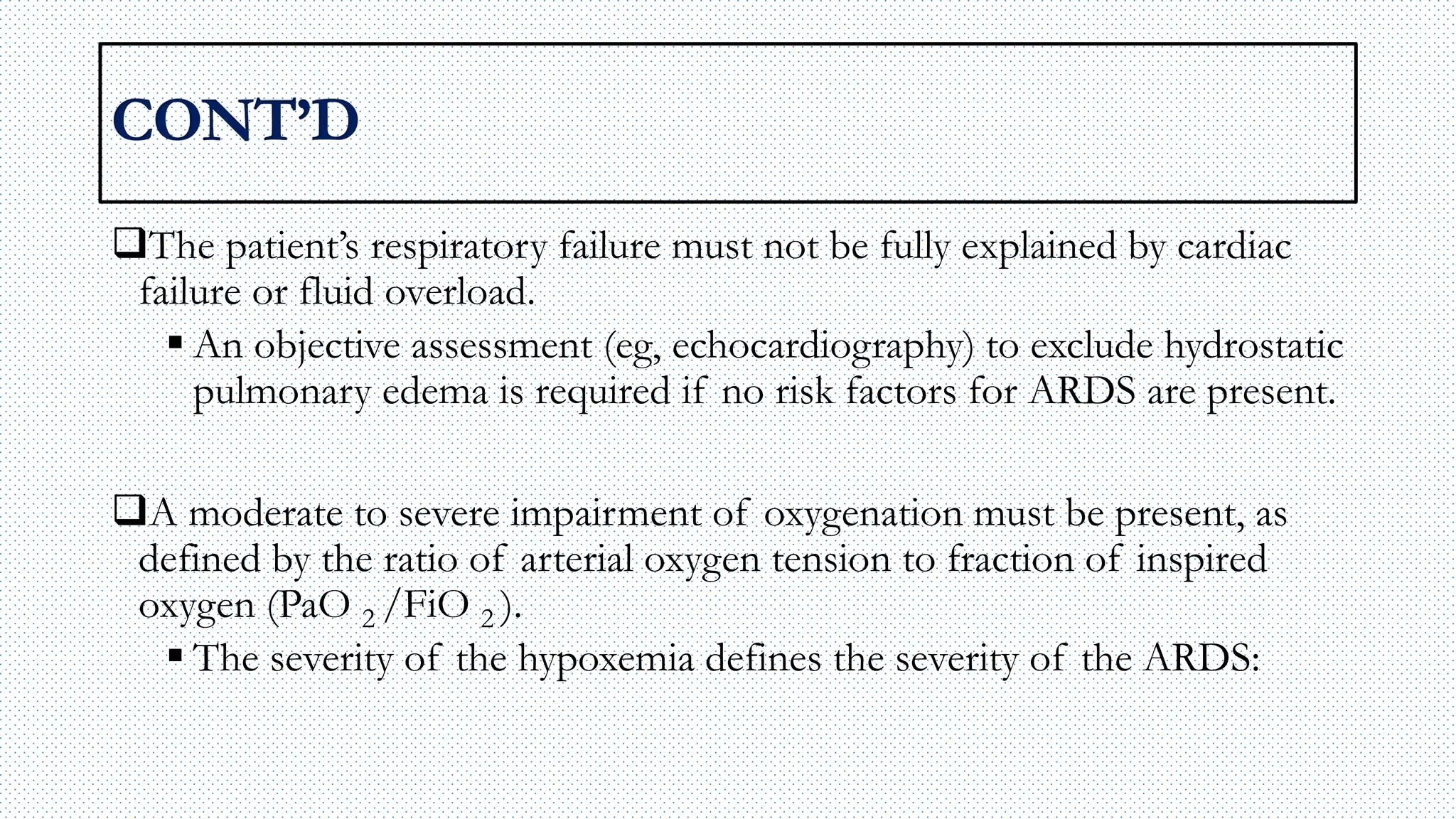 Acute Respiratory Distress Syndrome | PPTX