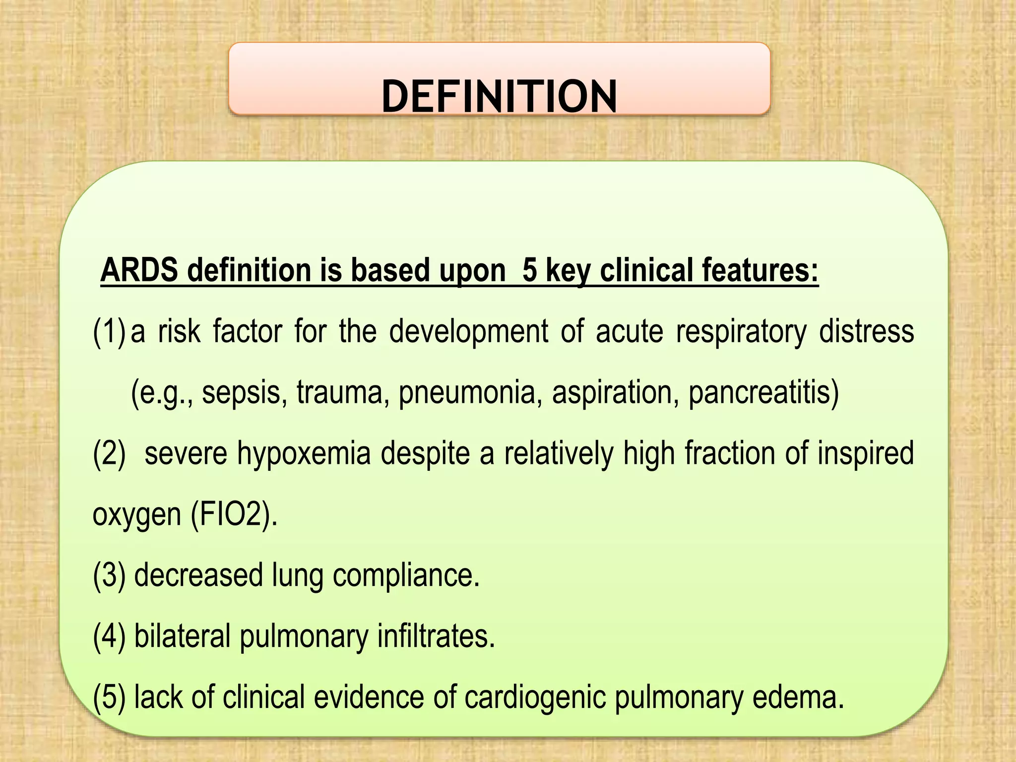 ACUTE RESPIRATORY DISTRESS SYNDROME. (ARDS) | PPTX